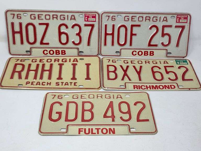 Vintage 1976 Georgia License Plates - BidSells