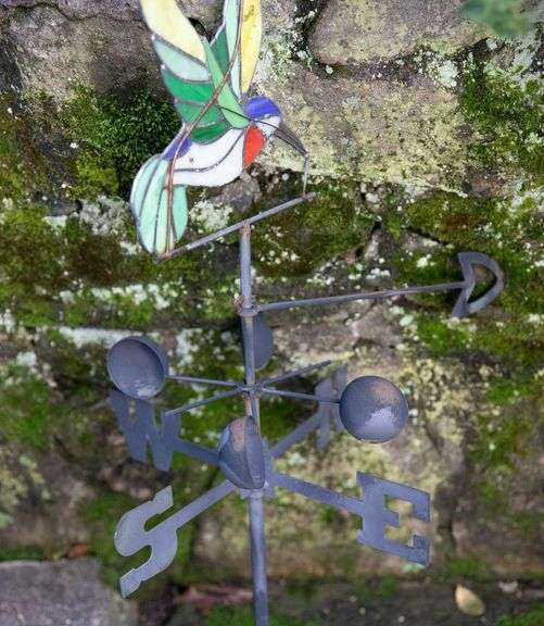 Hummingbird Stained Glass Weather Vane- as shown - BidSells
