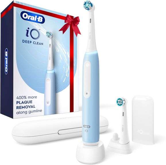 Oral-B iO Deep Clean Rechargeable Electric Powered Toothbrush, Icy Blue ...