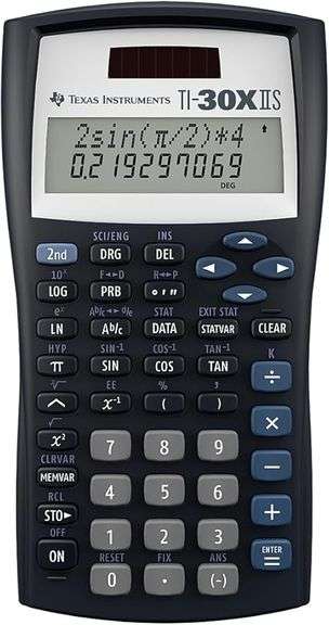 Texas Instruments TI-30XIIS Scientific Calculator, Black with Blue ...